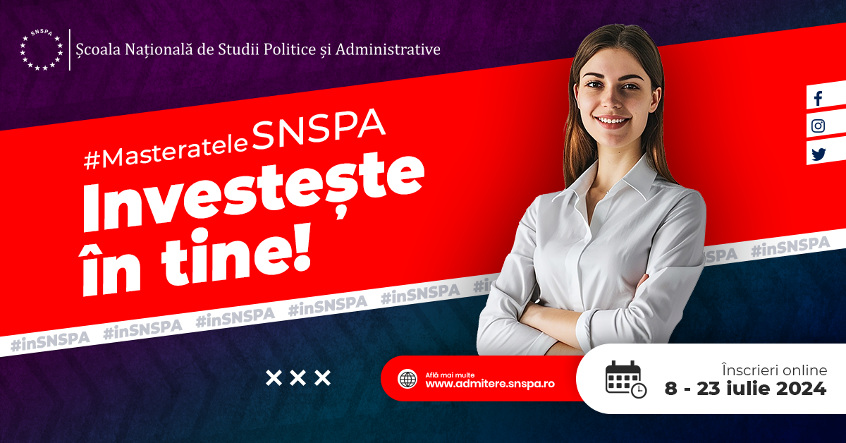 Admiterea la masteratele SNSPA. Înscrie-te online!